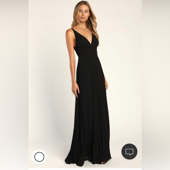 Lulus | Dresses | Lulus Height Of Chic Black Pleated Backless Maxi ...